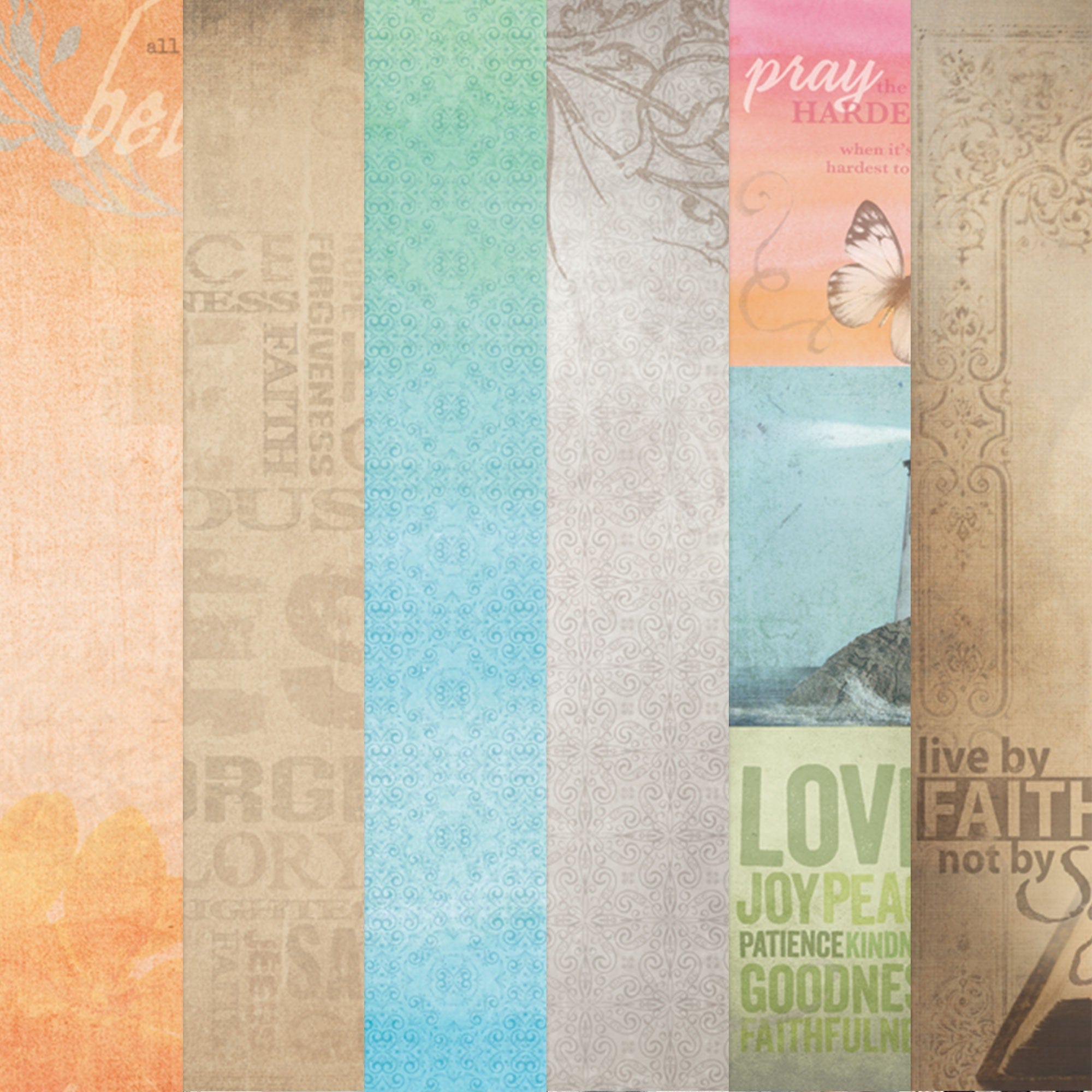 FAITH PATTERN 12 X12 SCRAPBOOK PAPER SET - Paper House