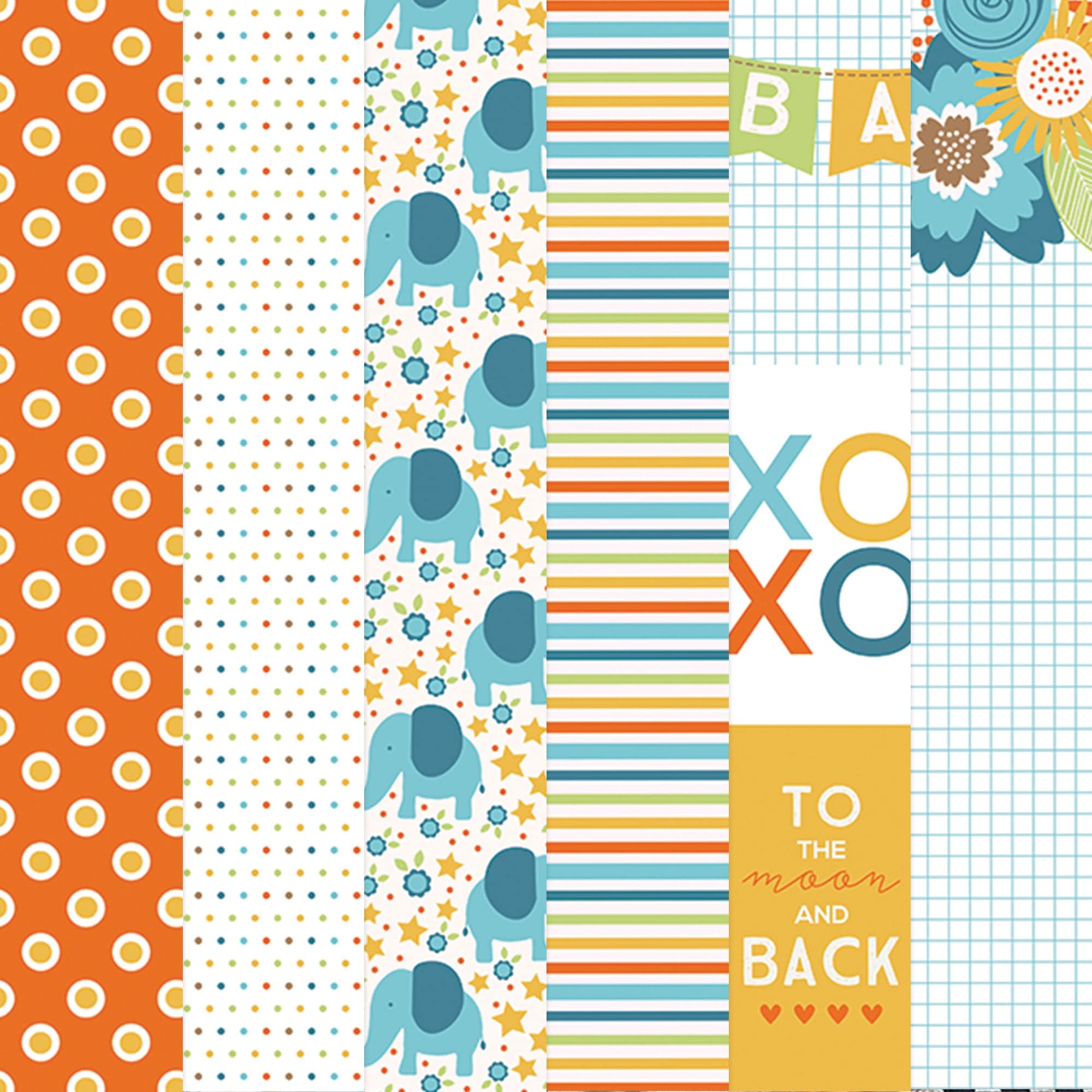 BABY BOY PATTERN 12 X12 SCRAPBOOK PAPER SET - Paper House