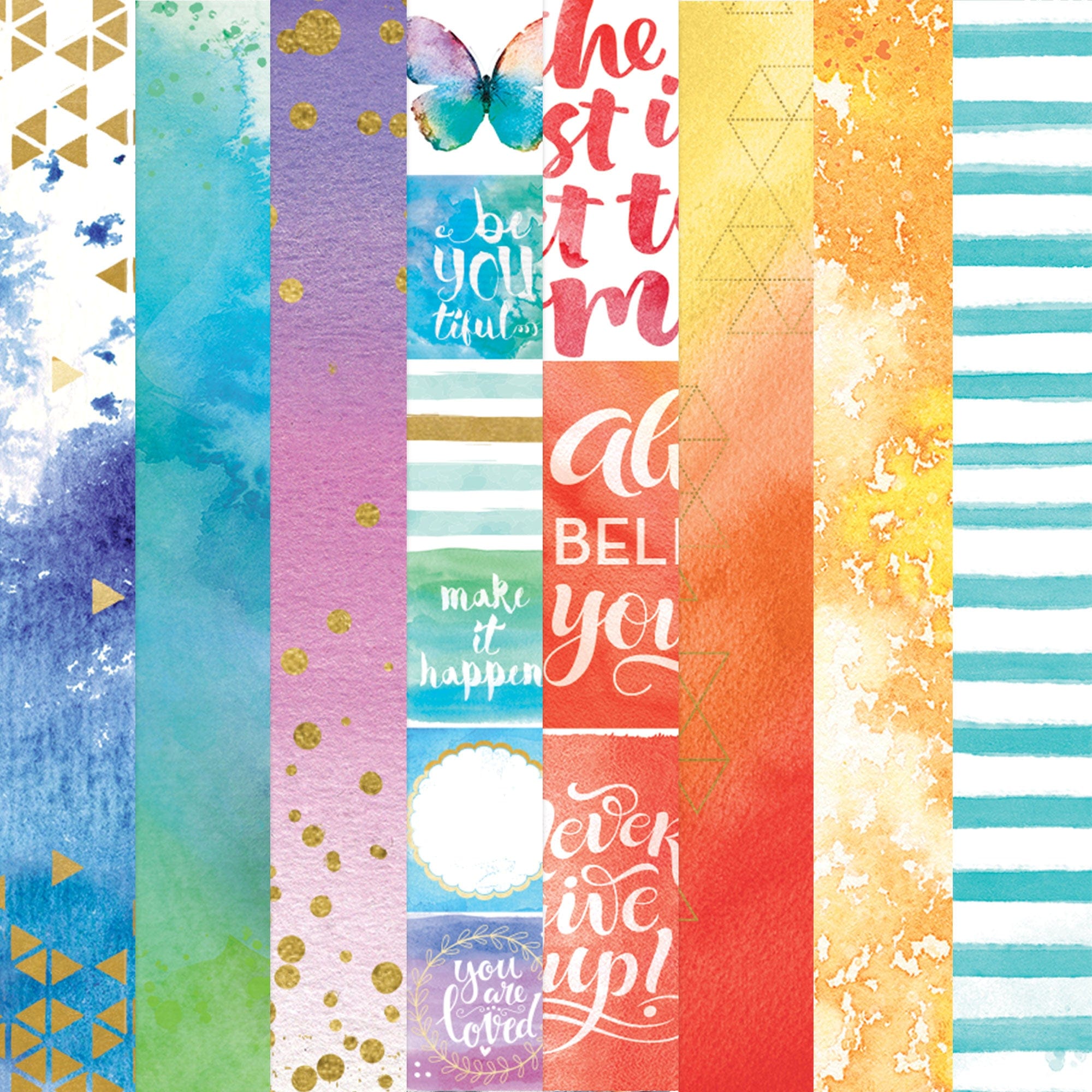 COLOR WASHED PATTERN 12 X12 SCRAPBOOK PAPER SET - Paper House