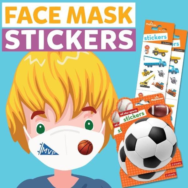 Stickers For Kids - Face Mask Stickers - Sports - Paper House